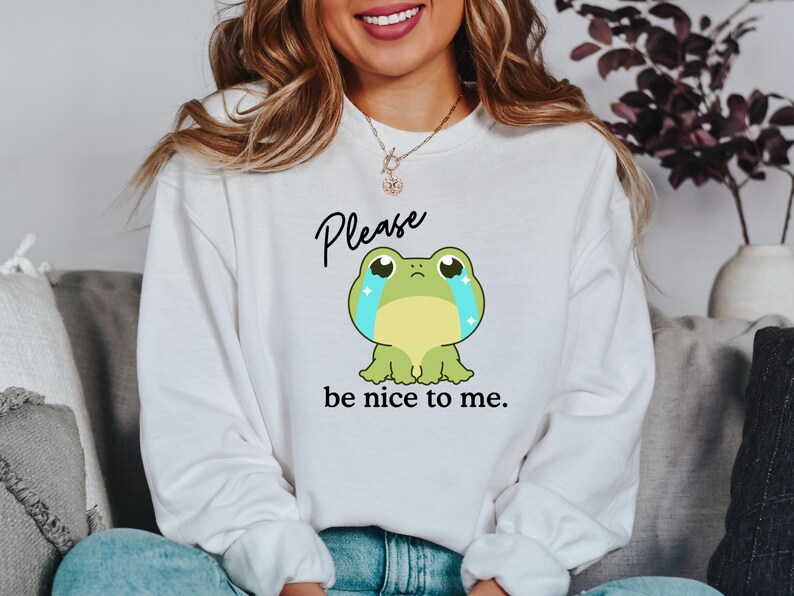 Please Be Nice to Me PNG, Cute Frog PNG, Mental Health Png, Trendy ...