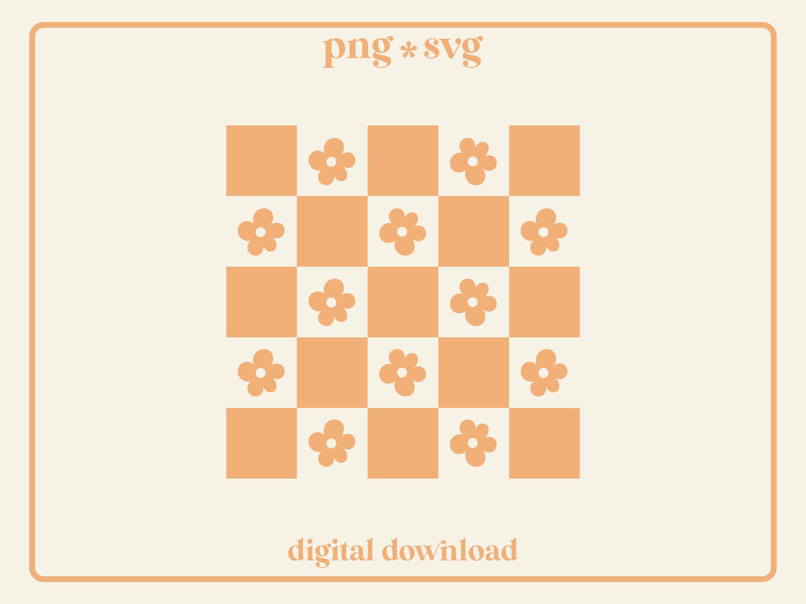 Retro Checkered Flower Pattern Svg, Png, Groovy, Trendy Design | for ...