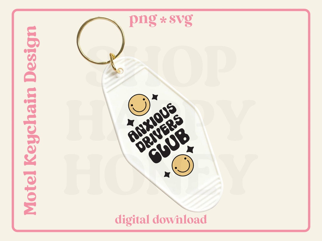 Trendy Motel Keychain SVG: Anxious Drivers Club Design (digital ...