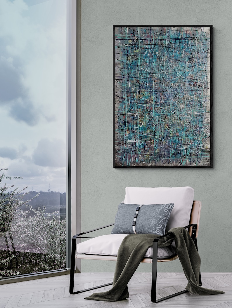 Exclusive Jackson Pollock Style Canvas, Drip and Splatter Acrylic Artwork, Modern Abstract ...