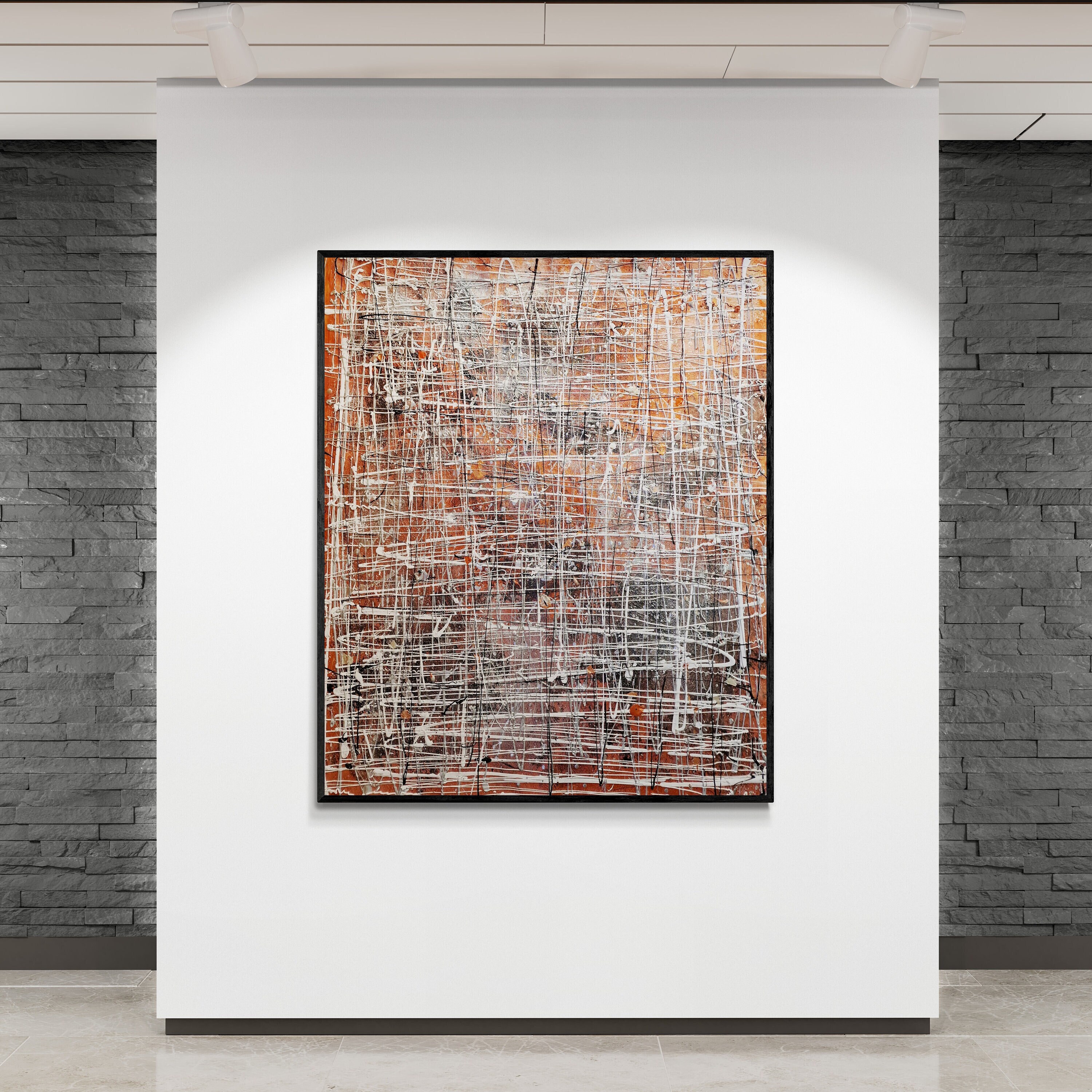 Unique Metallic Splatter Art Jackson Pollock Inspired, Acrylic on Shiny ...