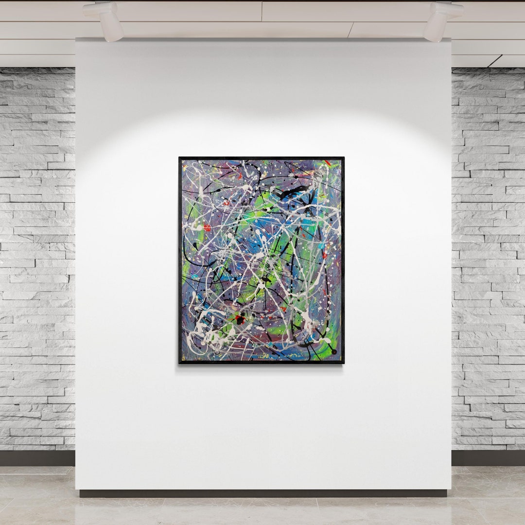Exclusive Small Jackson Pollock Style Abstract Canvas | Urban Intense ...