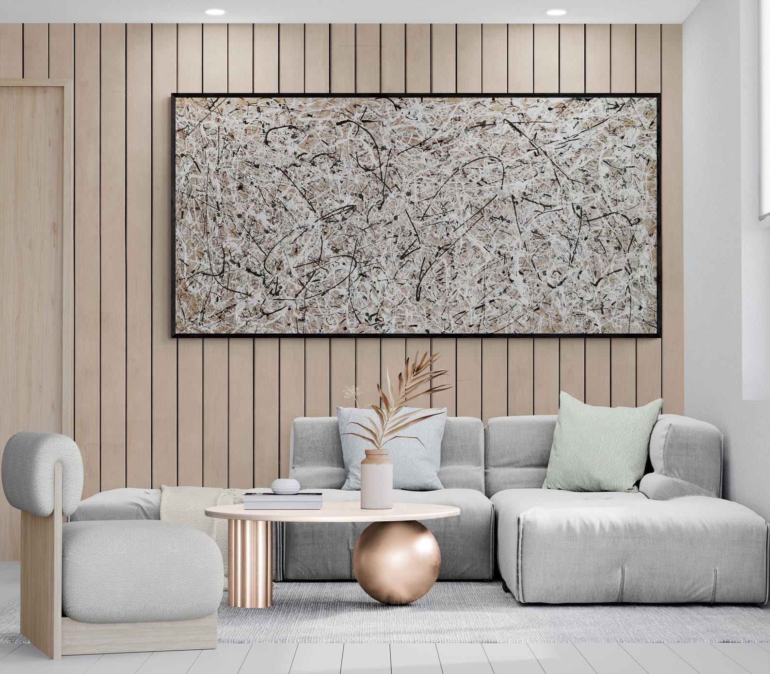 Jackson Pollock Style Soft Sand Handcrafted Abstract Expressionism Art ...