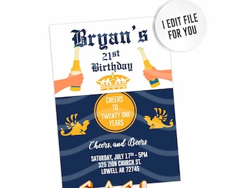 Modelo Beer Birthday Invite | Invitation | Personalized | Digital File ...