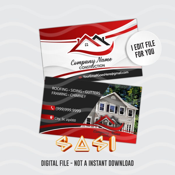 Construction Business Card - Etsy