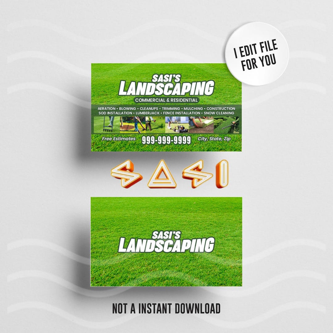 Custom Landscaping Business Card Template: Edited Design - Etsy