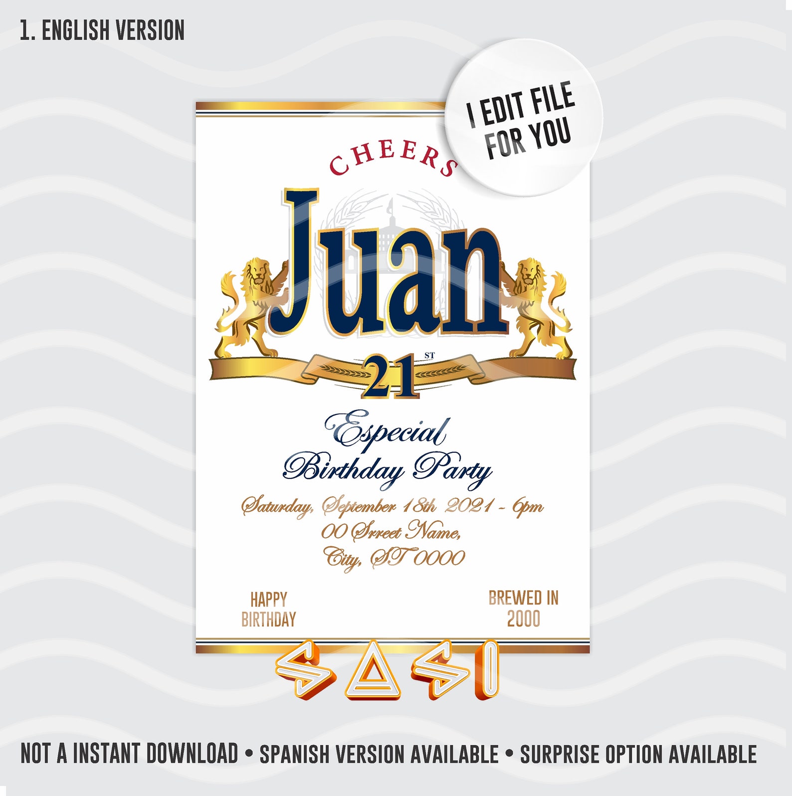 Modelo Beer Birthday Invite | Invitation | Personalized | Digital File ...