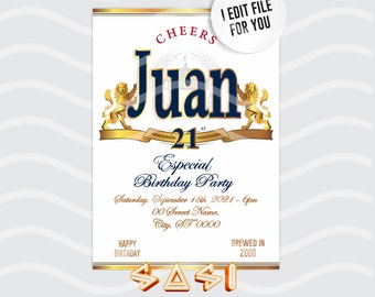 Modelo Beer Birthday Invite | Invitation | Personalized | Digital File ...
