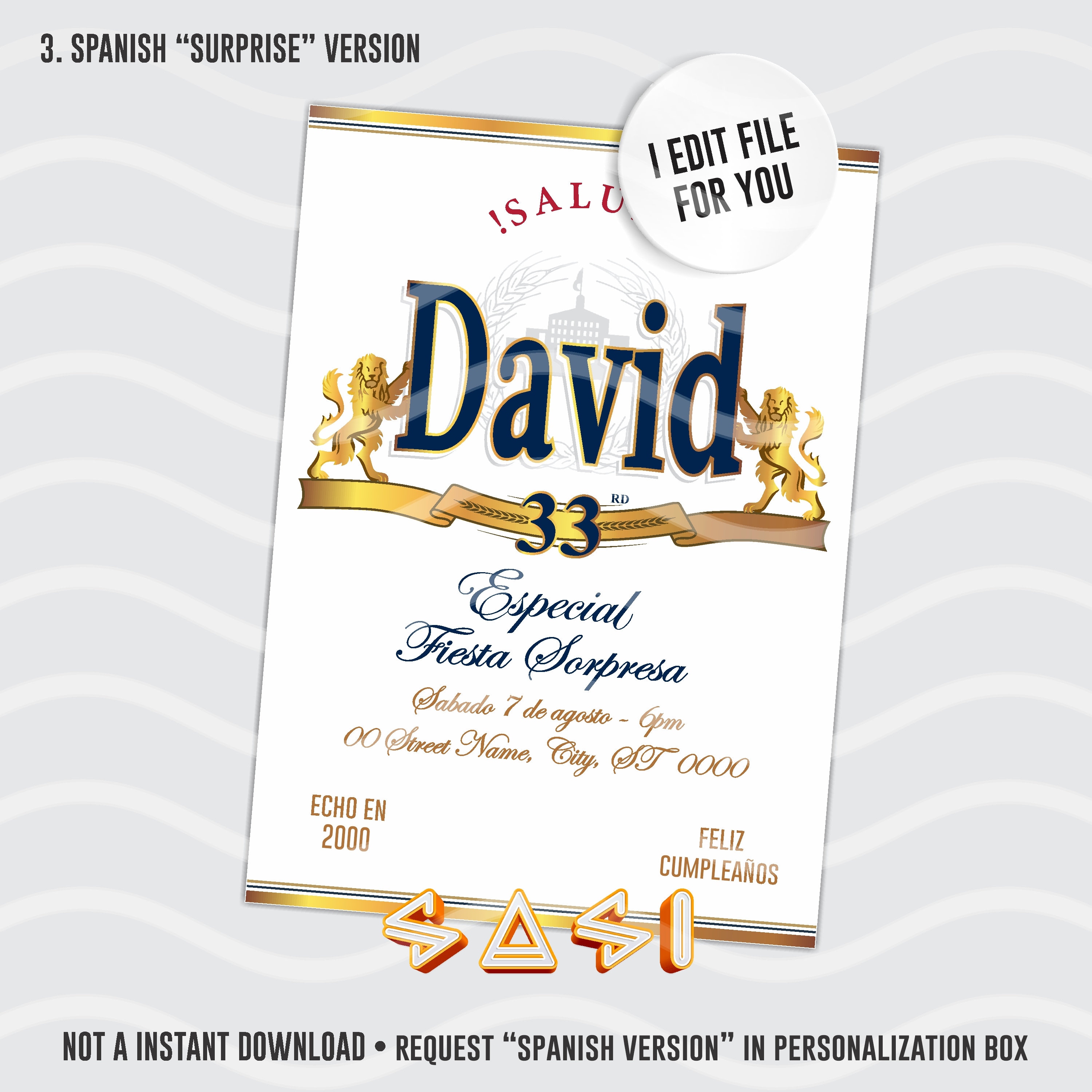 Modelo Beer Birthday Invite | Invitation | Personalized | Digital File ...