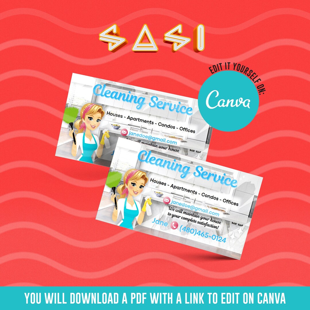 Cleaning Service | House Cleaning Business Card | You Edit It Yourself ...