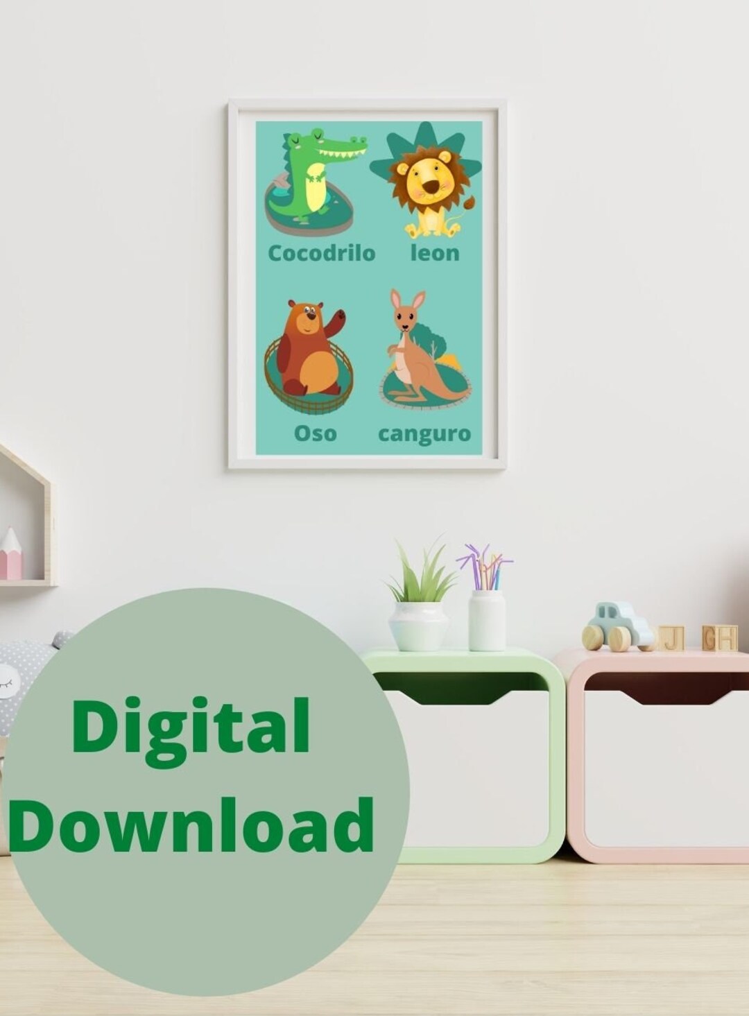 SMALL Zoo Printable Wall Art - Etsy