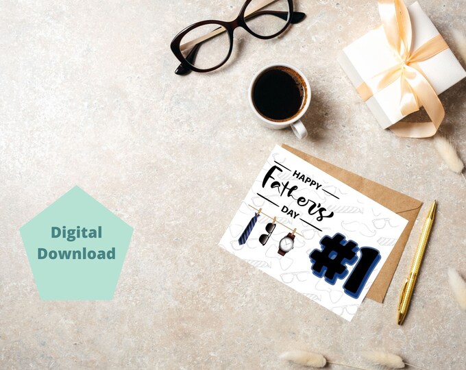 Happy Father's Day Card Digital Download Printable Father's Day Card ...