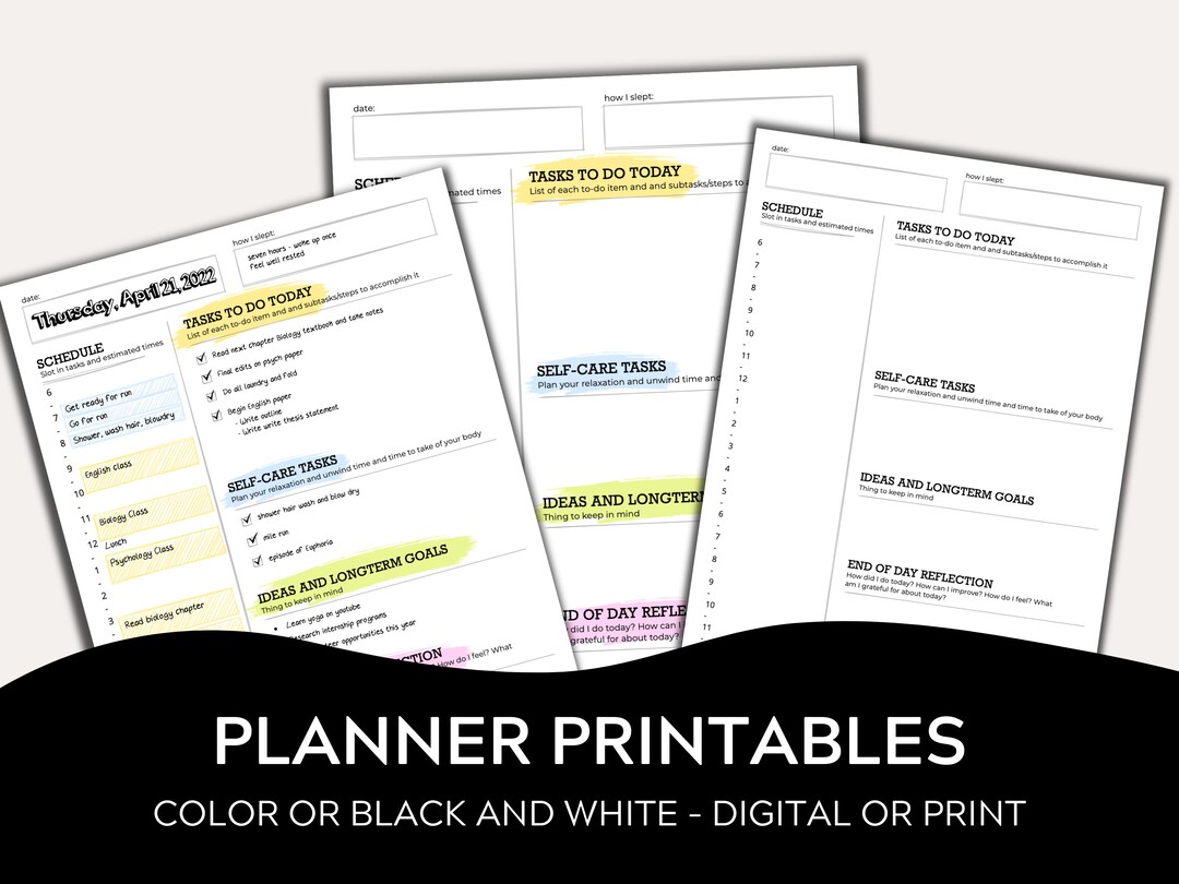 Digital Planner, Schedule, and To-do List Organizer for Self Care ...