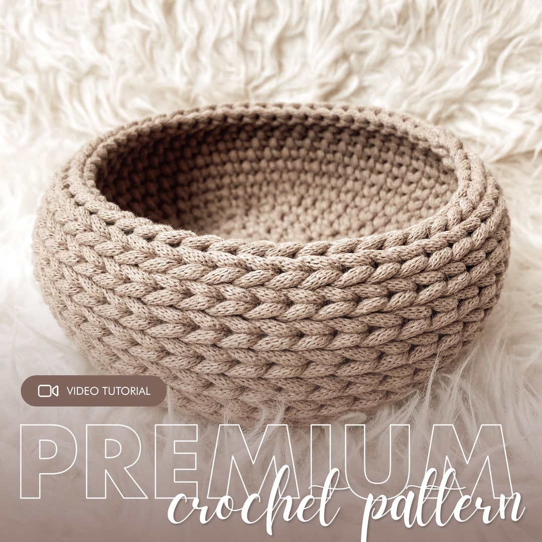 Crochet Bowl PATTERN - Pdf With Video Tutorial - Crochet Basket ...