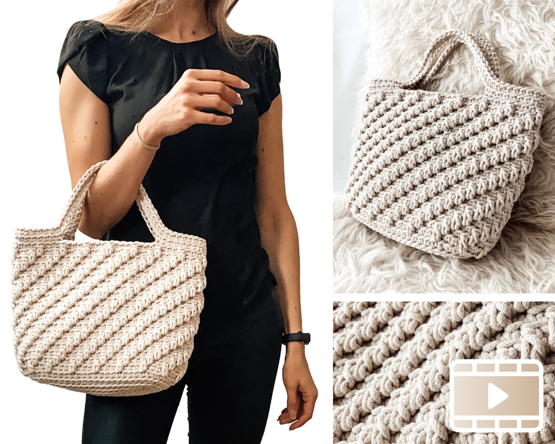 Crochet Round Bag PATTERN Pdf With Video Tutorial & Diagrams Small ...
