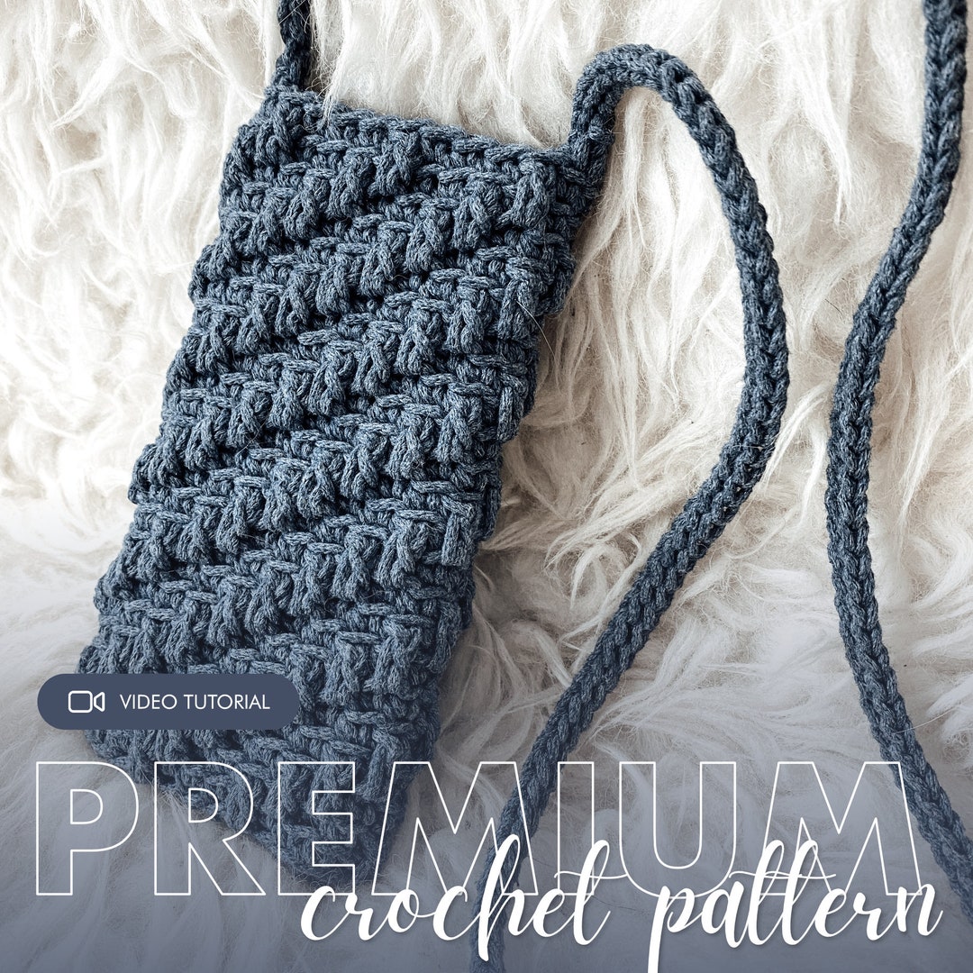 Crochet Phone Bag PATTERN - Pdf With Video Tutorial & Diagram - Small ...