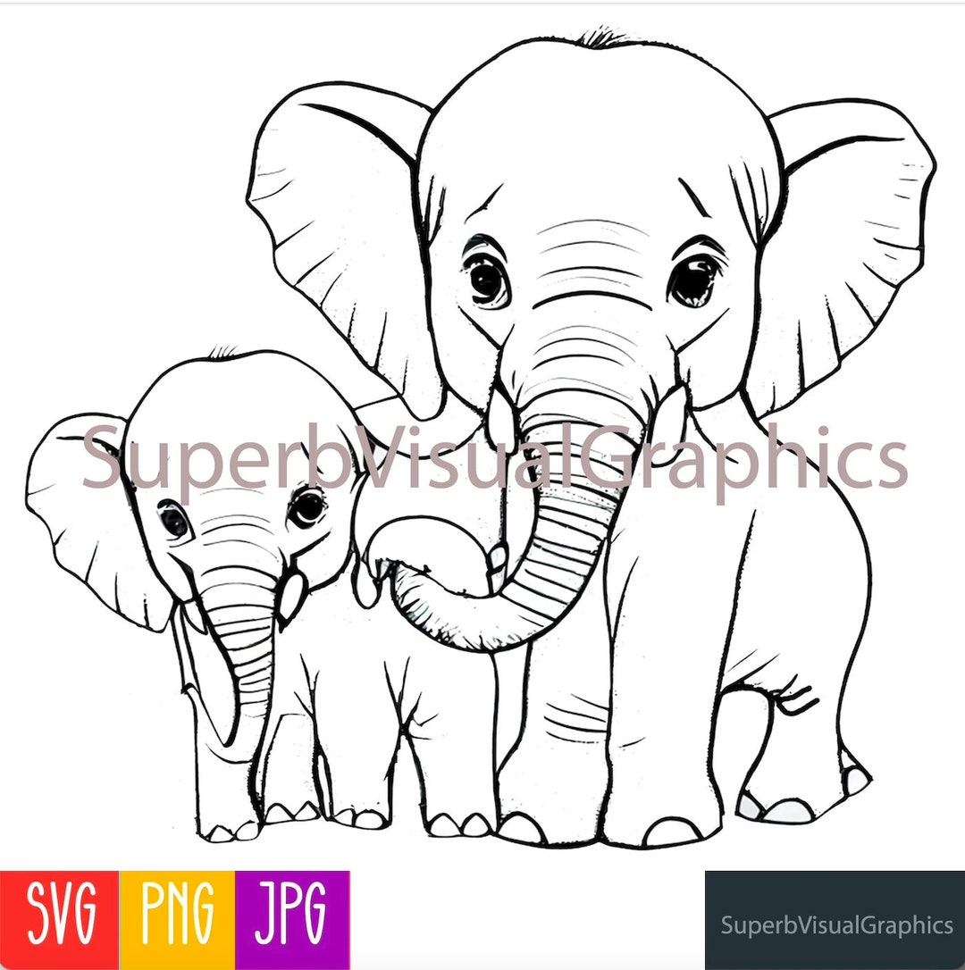 Baby Elephant SVG, Clipart, Cute Elephant, Baby Elephant, Elephant ...