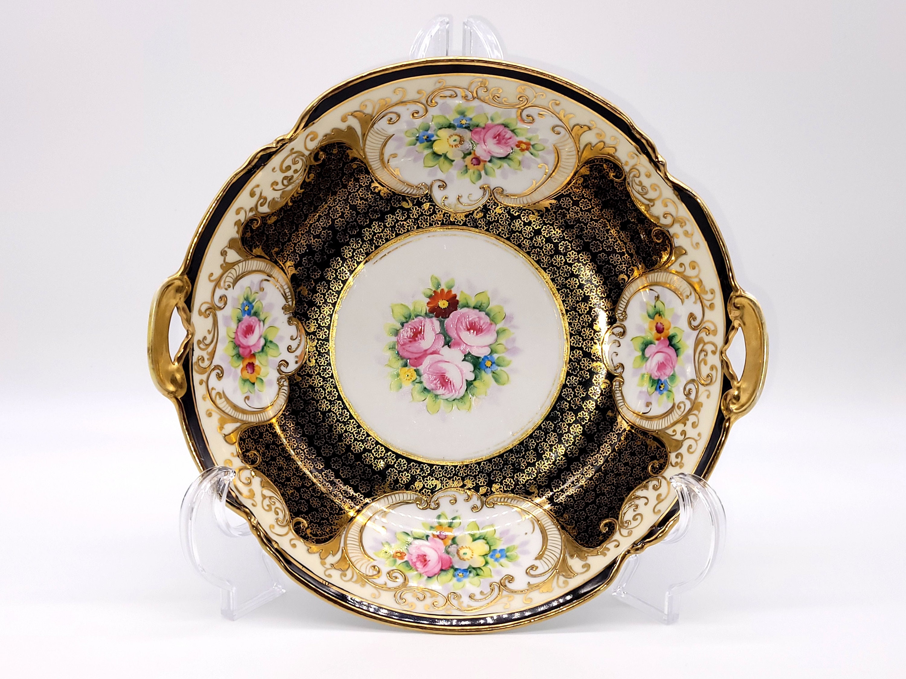 Antique Nippon Porcelain Bowl Hand-painted Decorative, Floral, Gold ...