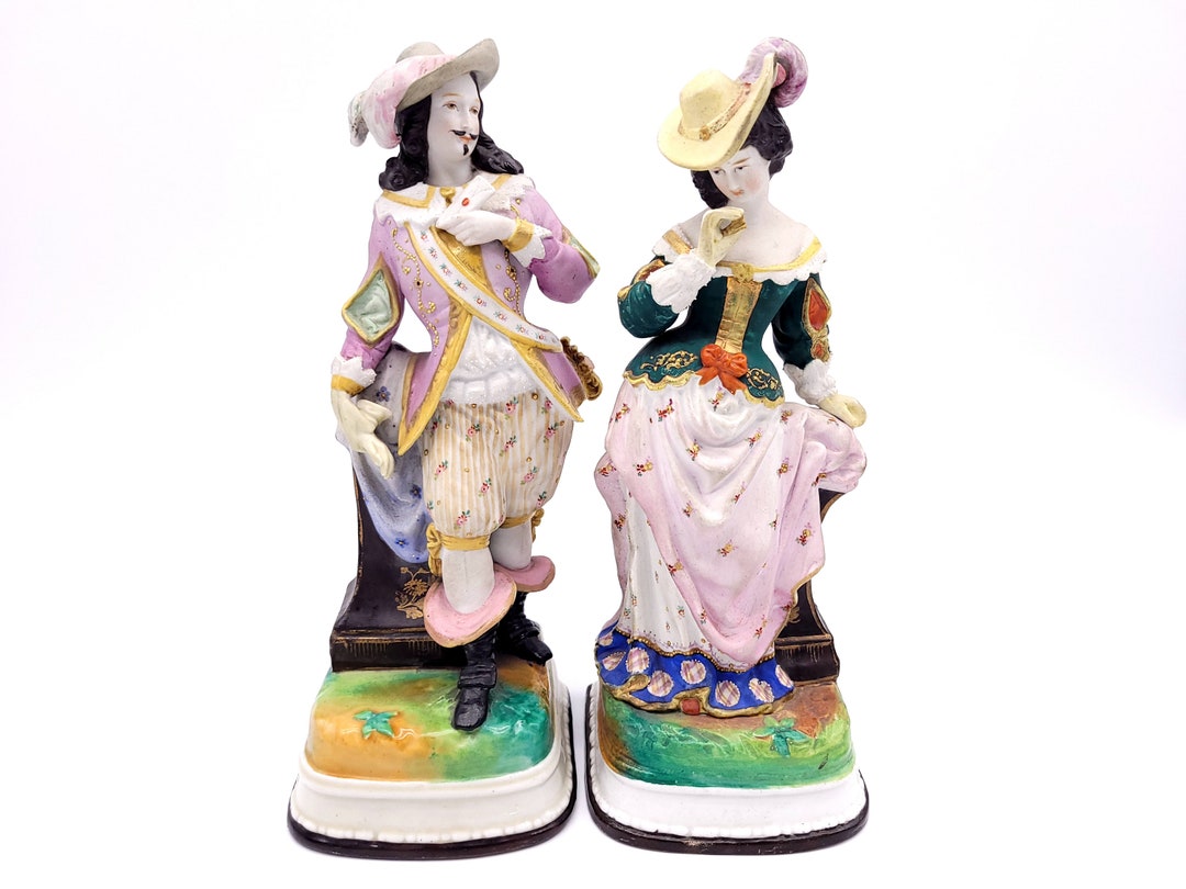 Musketeer Figure and Milady, Antique French Limoges Old Haviland,1800s ...