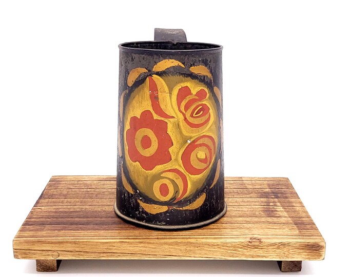 Antique Toleware Jug Tin Tole Pitcher, 1800s Pennsylvania Americana ...