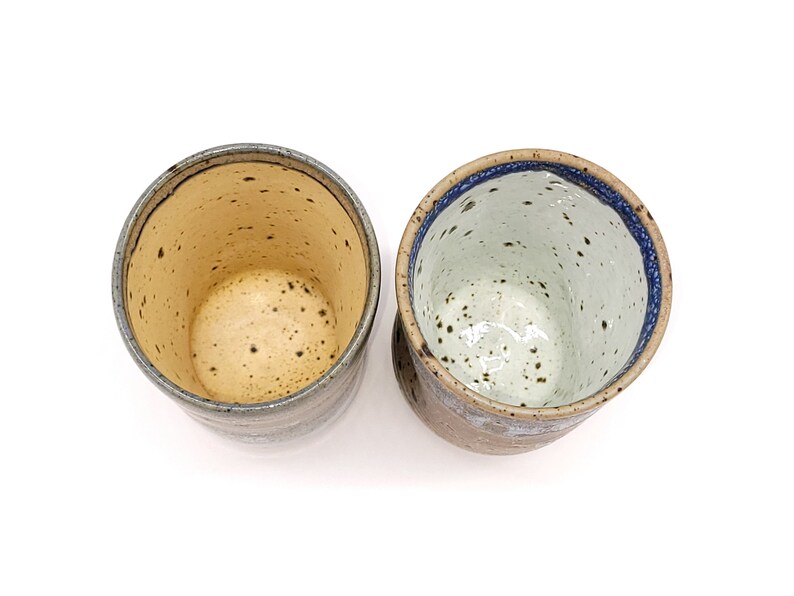 Vintage Conical Coffee Mug Pottery, Stoneware, Pair Handmade, Glazed ...