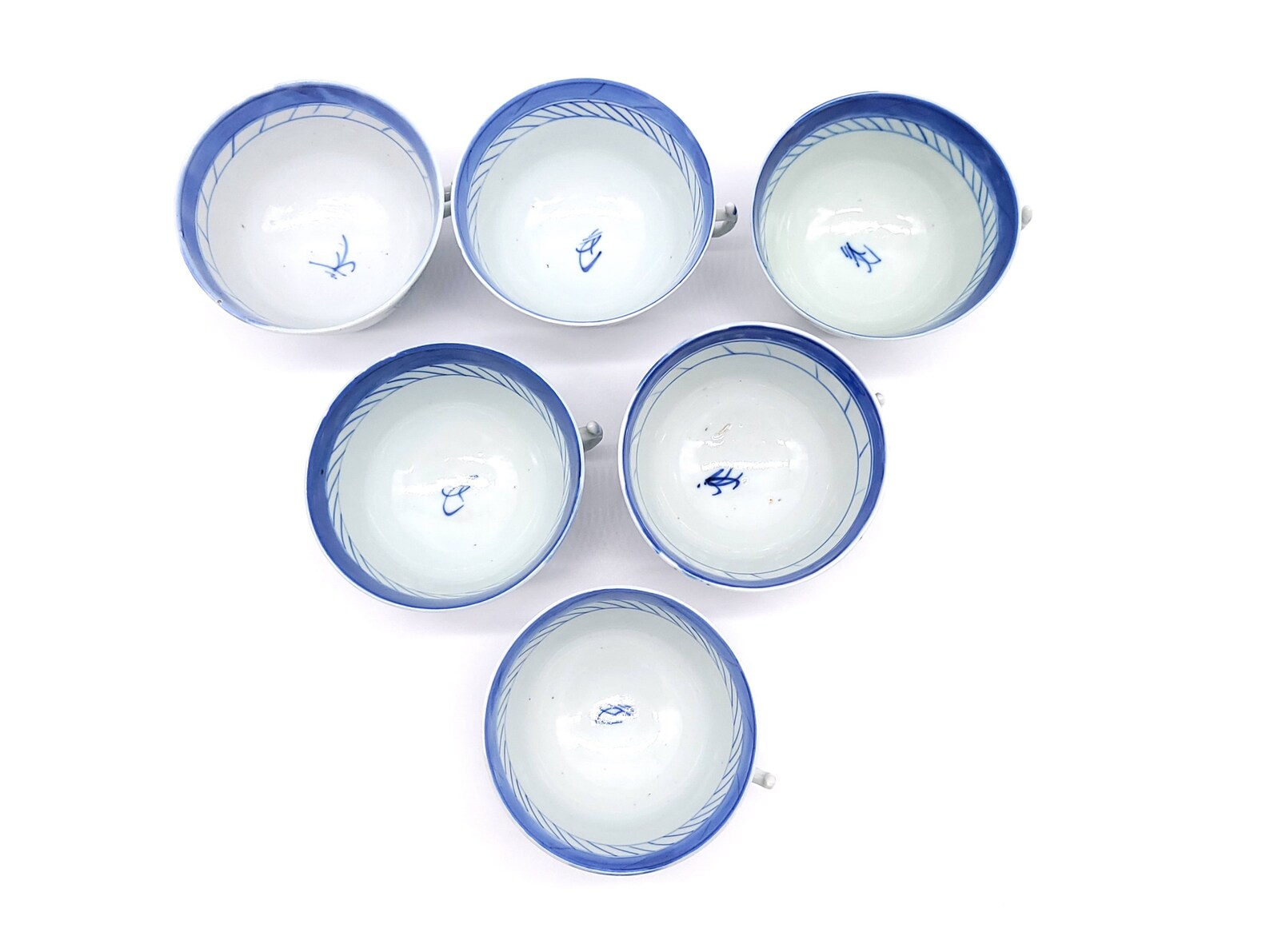 Antique Canton Porcelain Oriental Tea Set of 6, 19th Century Chinese ...