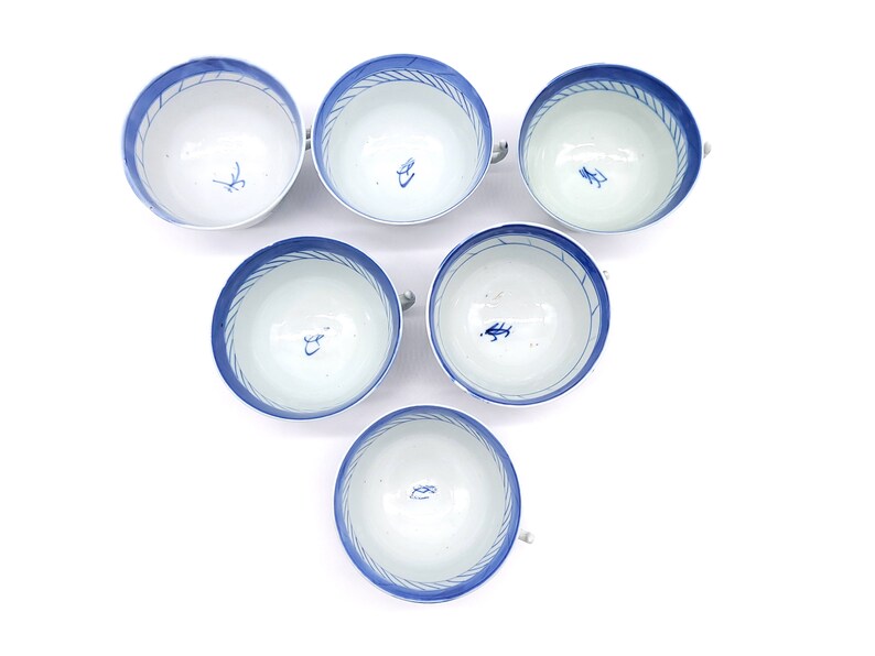 Antique Canton Porcelain Oriental Tea Set of 6, 19th Century Chinese ...