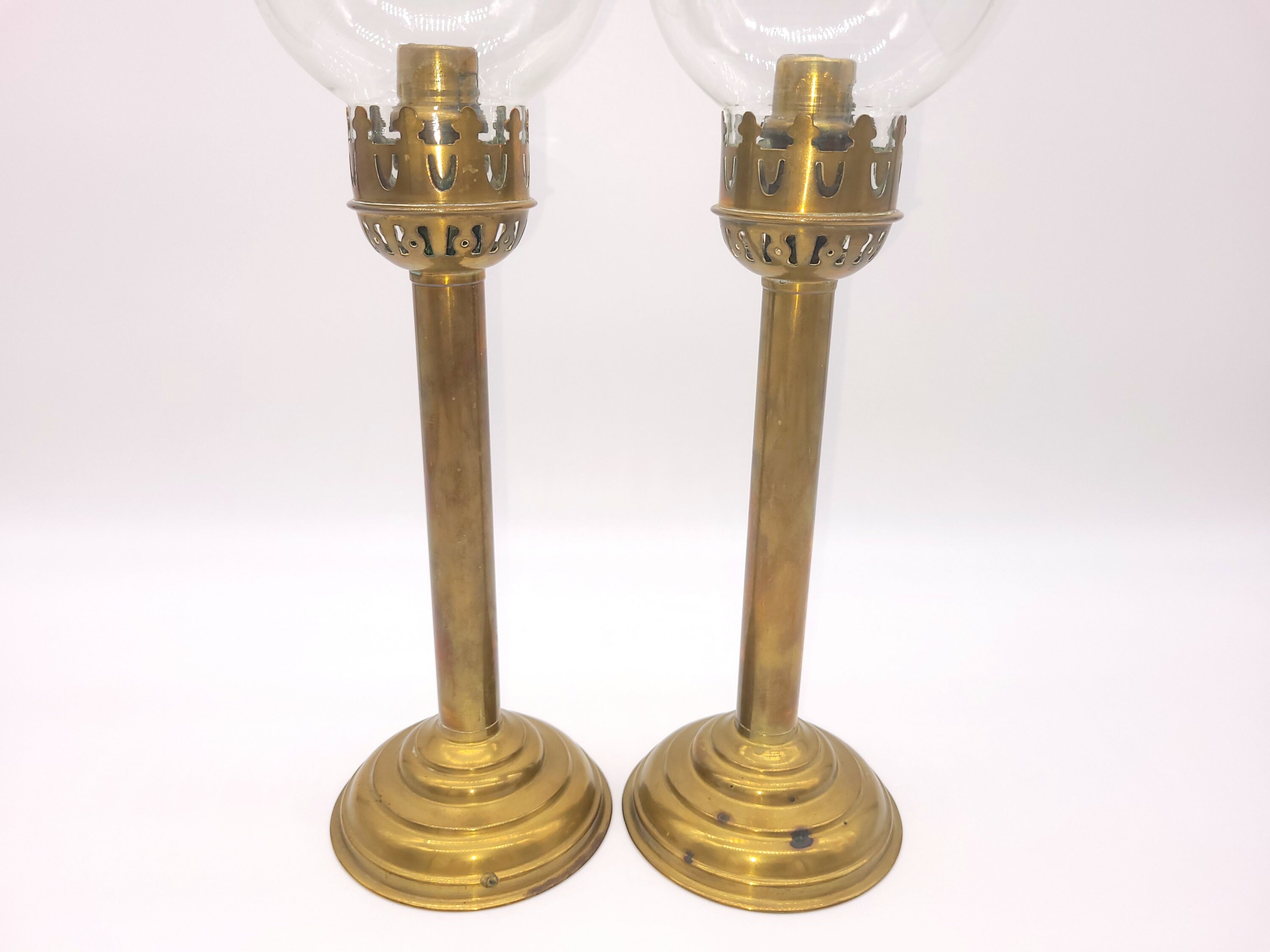 Brass Candlesticks, Antique Pair of Nautical Spring Loaded Candle ...