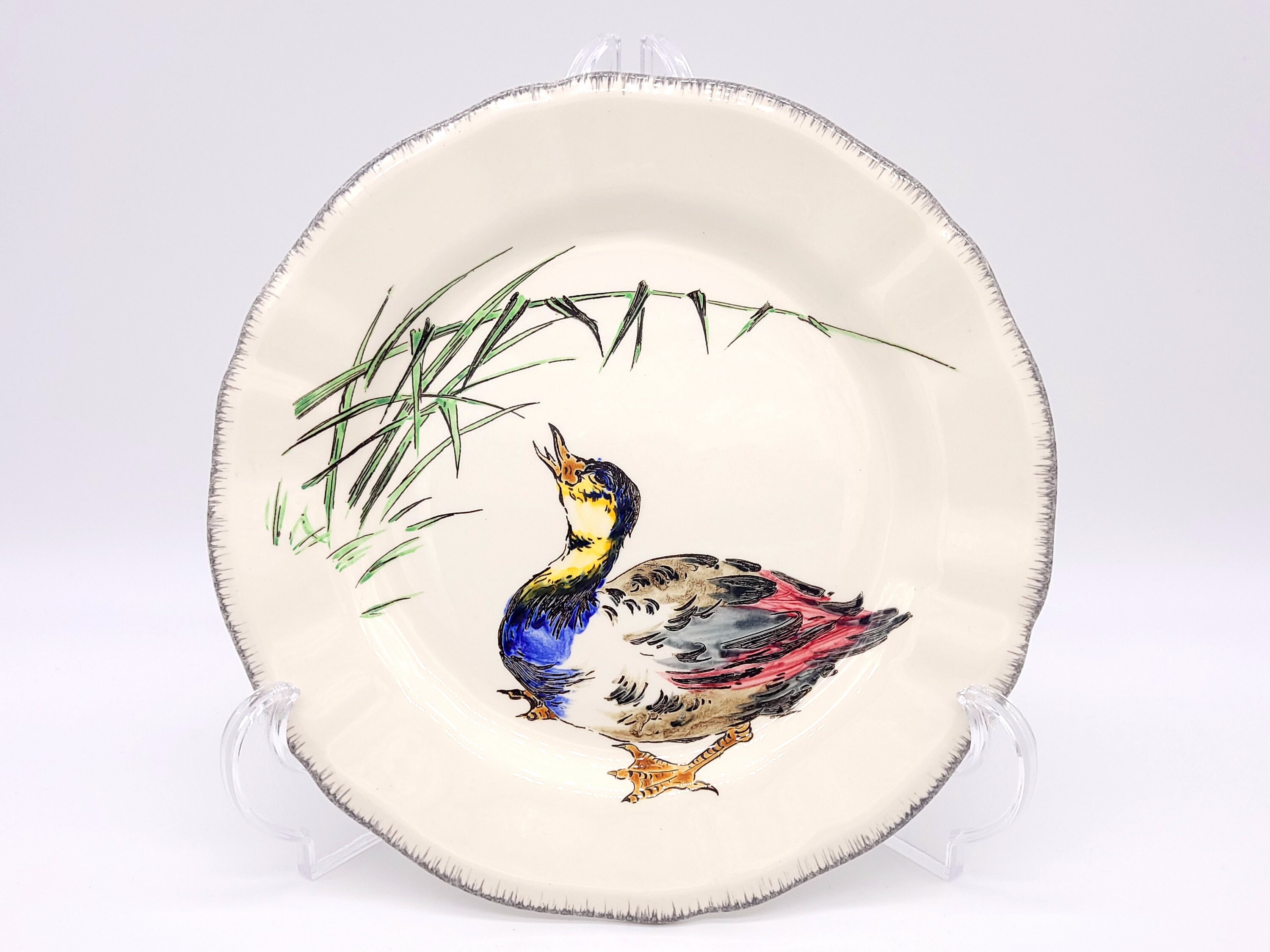 Gien Plate, Faiencerie De Gien, Gien Grands Oiseauxl le Canard No.19 ...