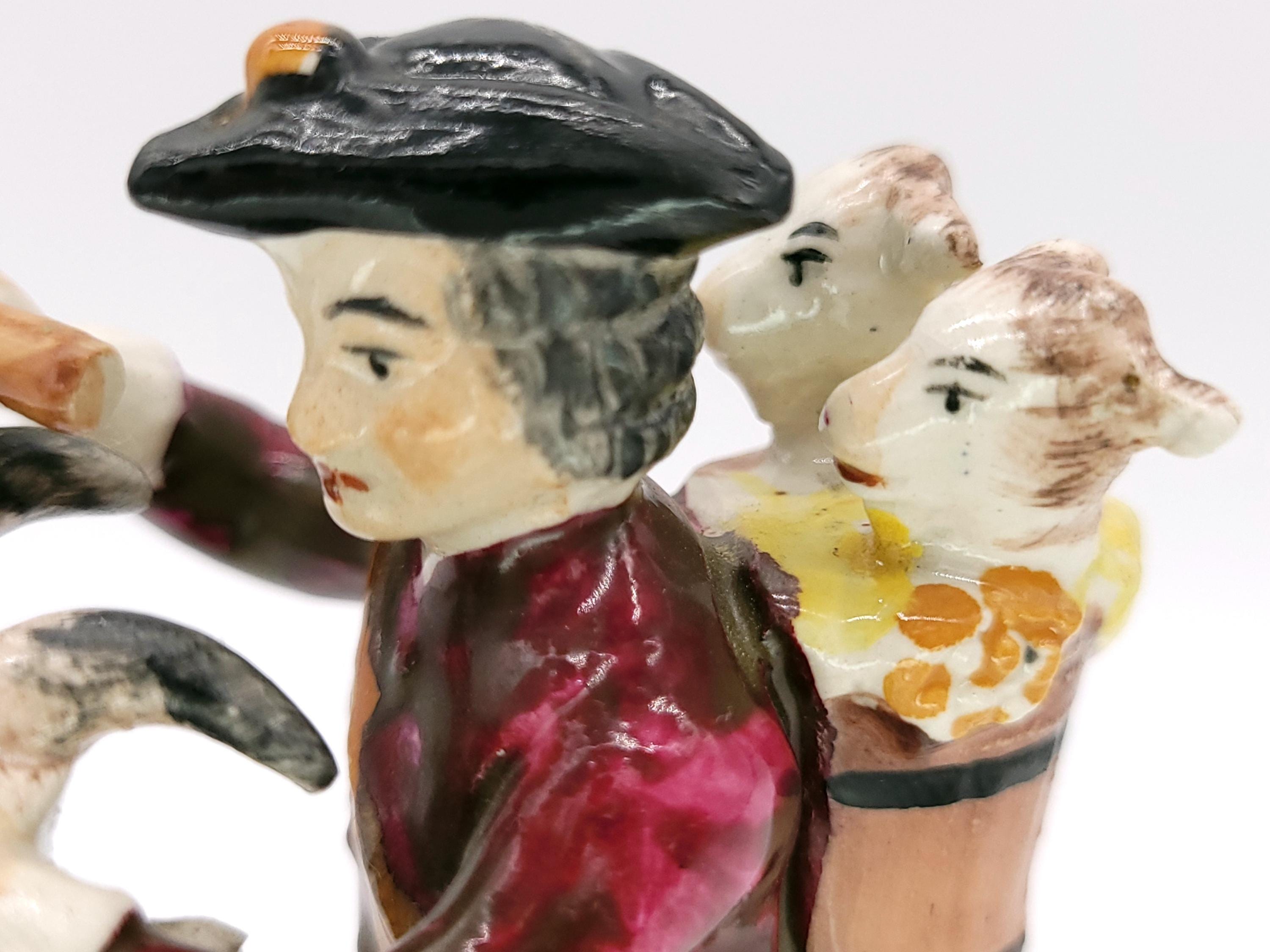 Antique Staffordshire Welsh Tailor Figure on Goat With a Sad Iron in ...