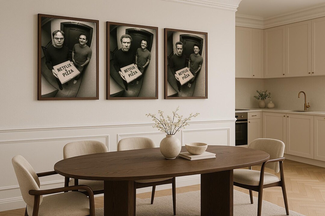 Dwight and Michael, Duo With Pizza Box - Funny Wall Art Print - Digital ...
