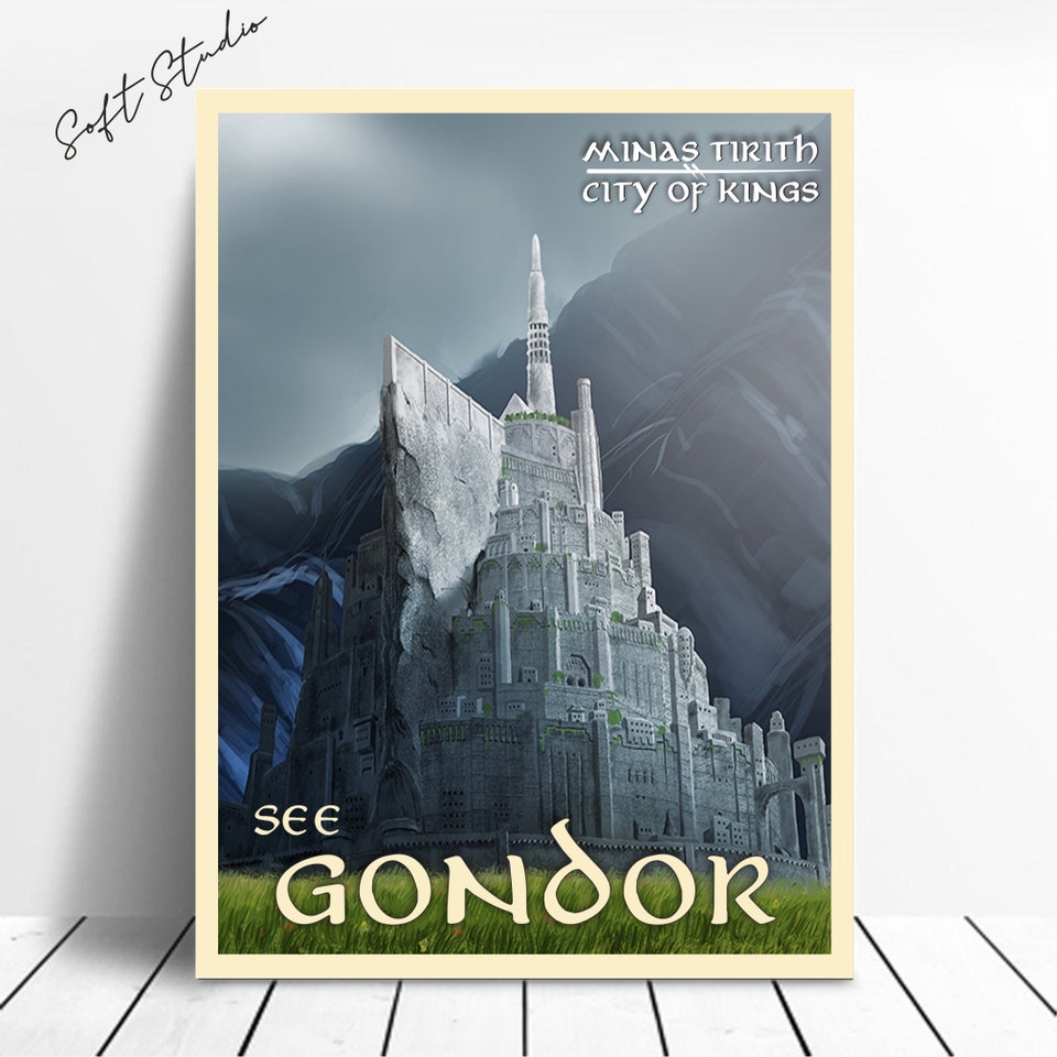 GONDOR Travel Wall Art Print - Lord of The Rings Poster The Lord of The ...