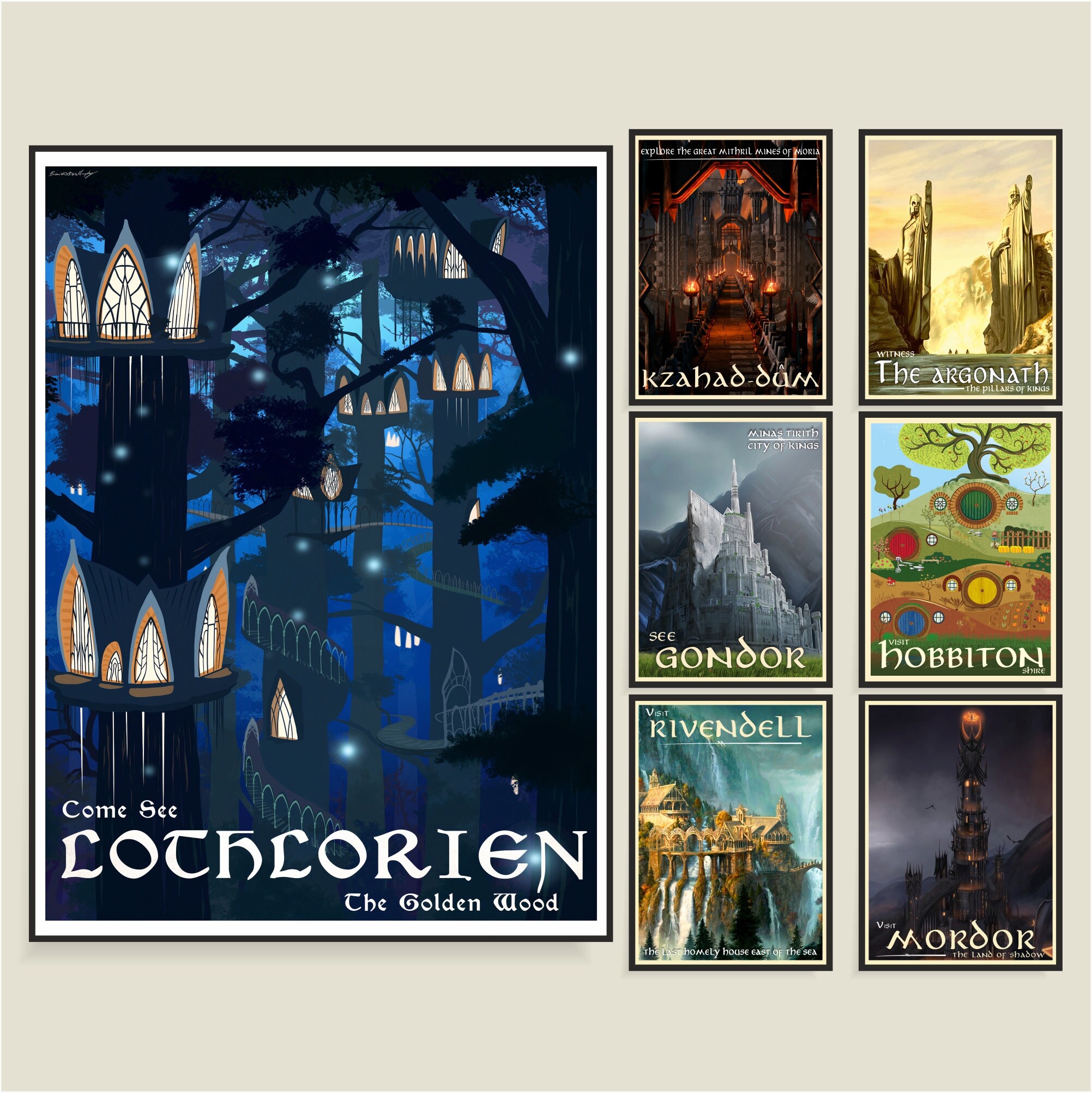 Lotlorien Art Lord of the Rings Posters Lotr Travel Prints - Etsy