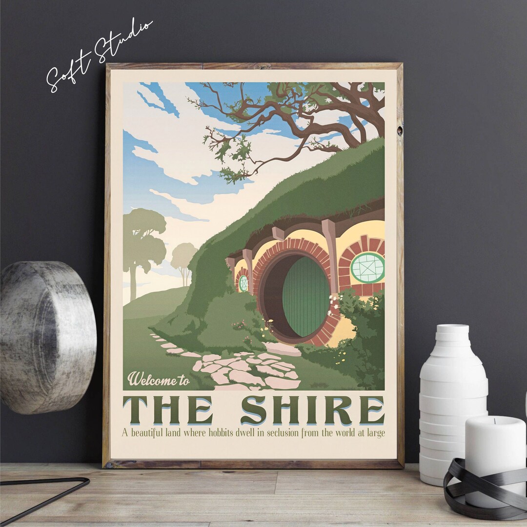 Hobbiton Art Lord of the Rings Posters the Shire Lotr Travel Prints ...