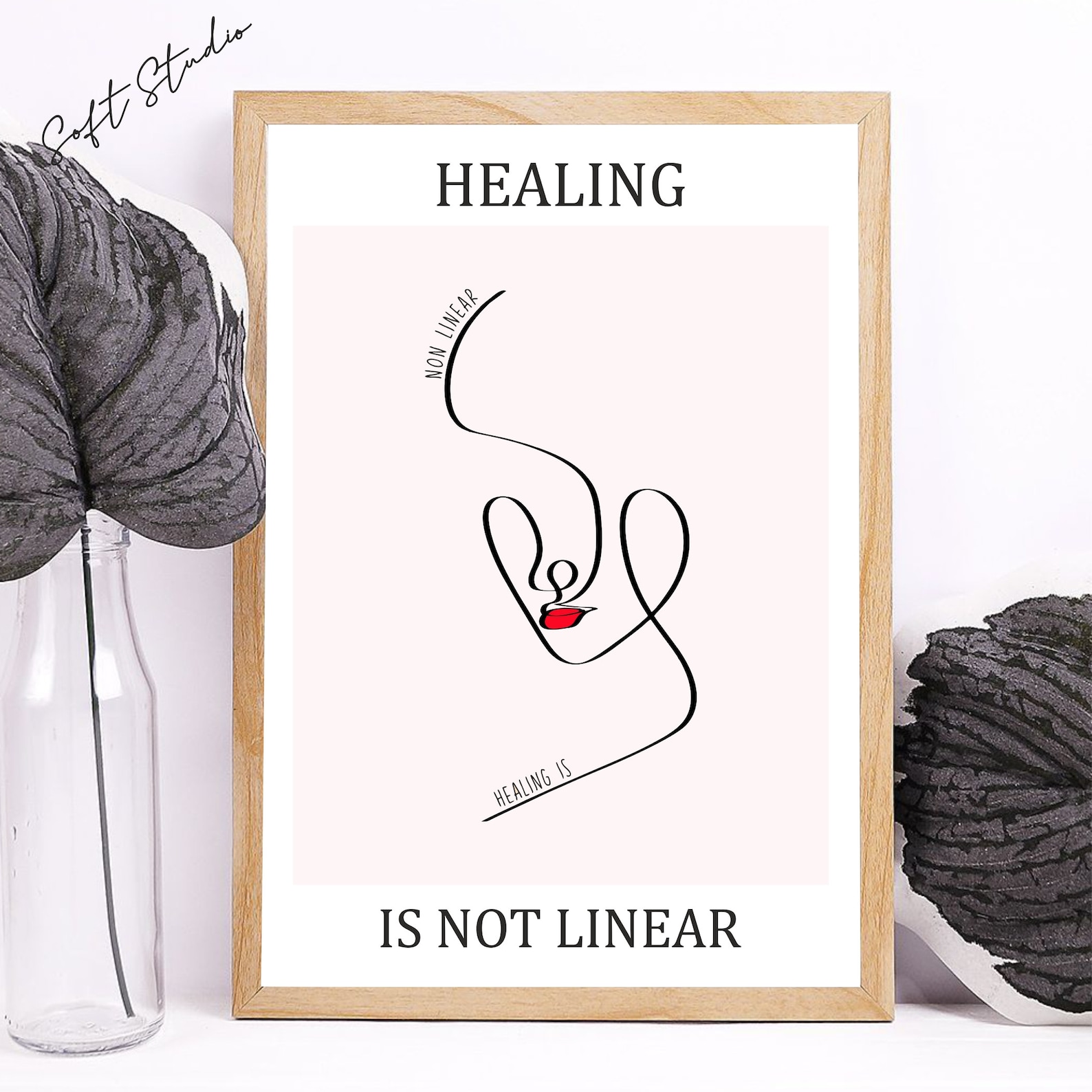 HEALING is NOT LINEAR Mental Health Poster Therapy - Etsy
