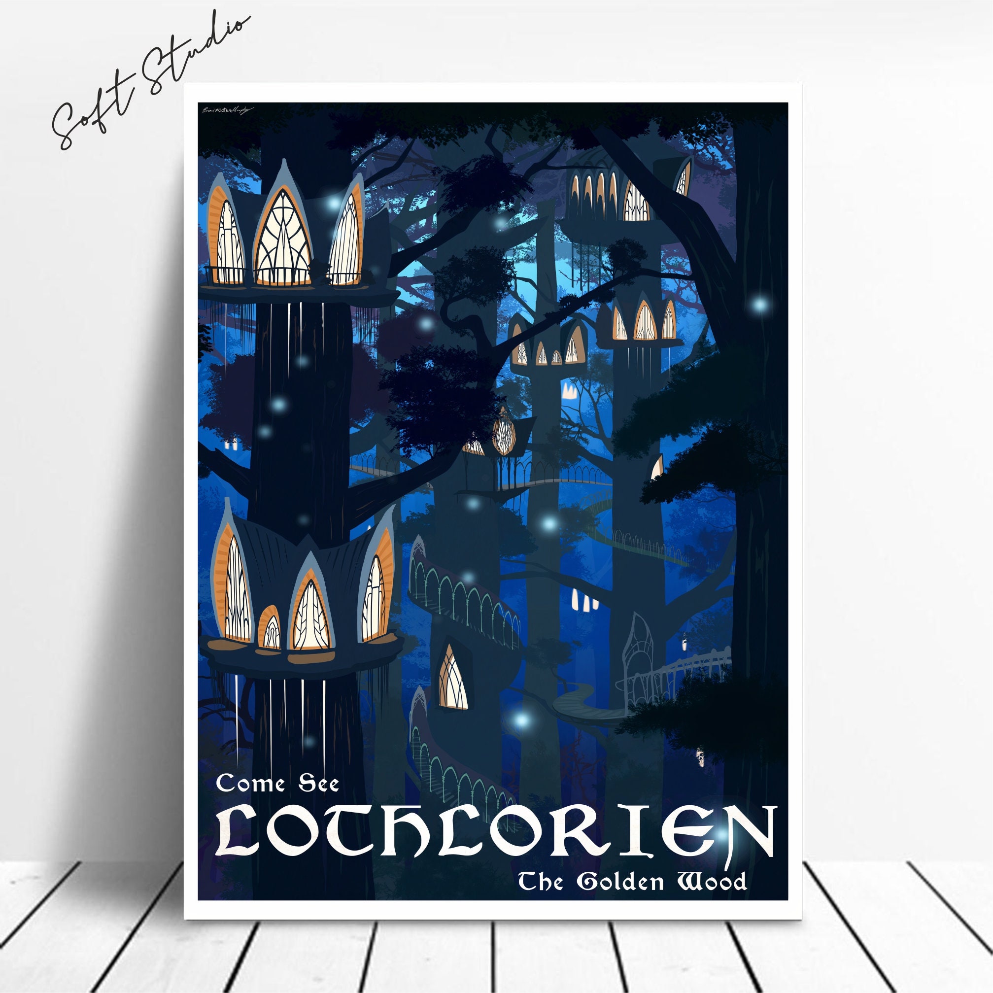 Lotlorien Art Lord of the Rings Posters Lotr Travel Prints - Etsy