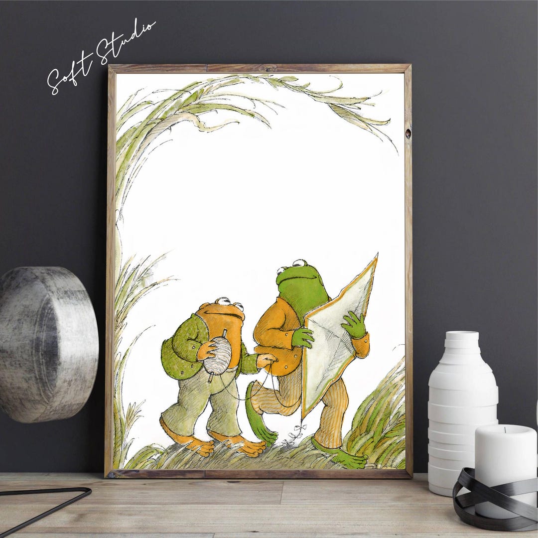 Frog and Toad on Bicycle Poster Frog and Toad Book Wall Art Frog and ...