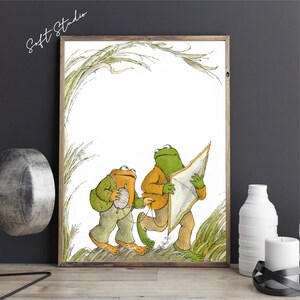 Frog and Toad on Bicycle Poster Frog and Toad Book Wall Art Frog and ...