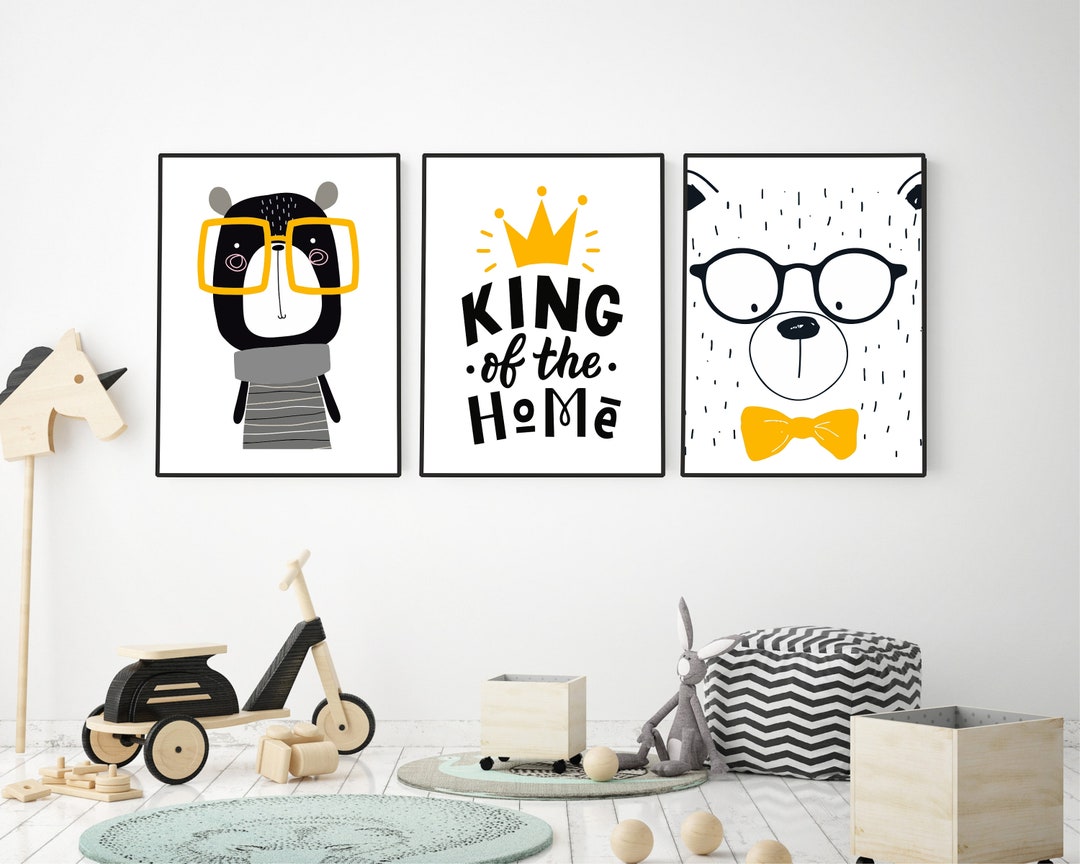 Playroom Motivational Posters Cute Bear Kids Room Gifts, Children's ...
