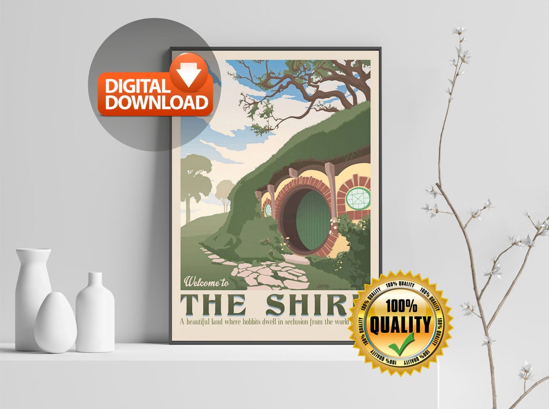 The Shire Lord of the Rings Posters Lotr Travel Prints Lord of the Ring ...