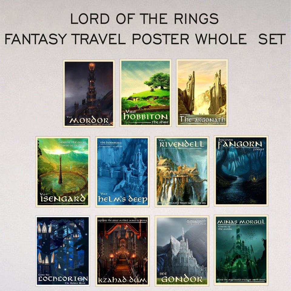 FANGORN Illustration Art Poster- Lotr Retro Travel Wall Art Lord Of The ...