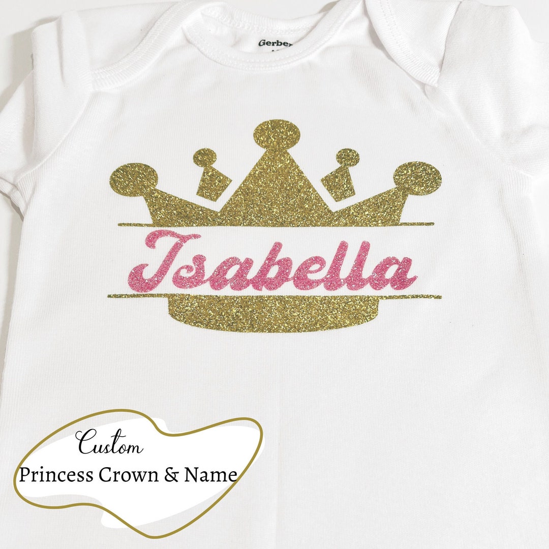 Personalized Princess Crown With Name Onesie Bodysuit for - Etsy