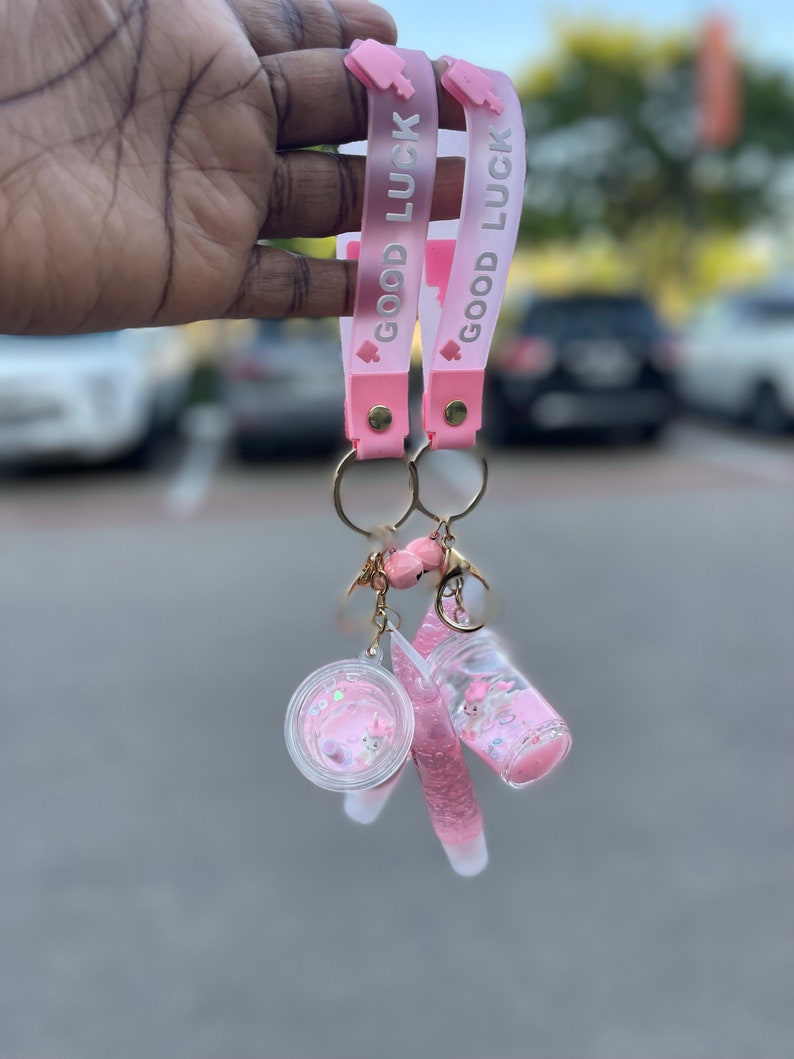 Pink Unicorn Liquid Keychain Juice Cup Boba Keychain - Etsy