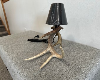 Deer Antler Desk Table Lamp Rustic Cabin Country Design Sportsman ...