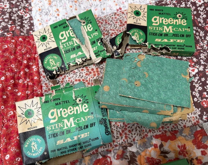 Mattel Greenie Stick Em Caps - Etsy