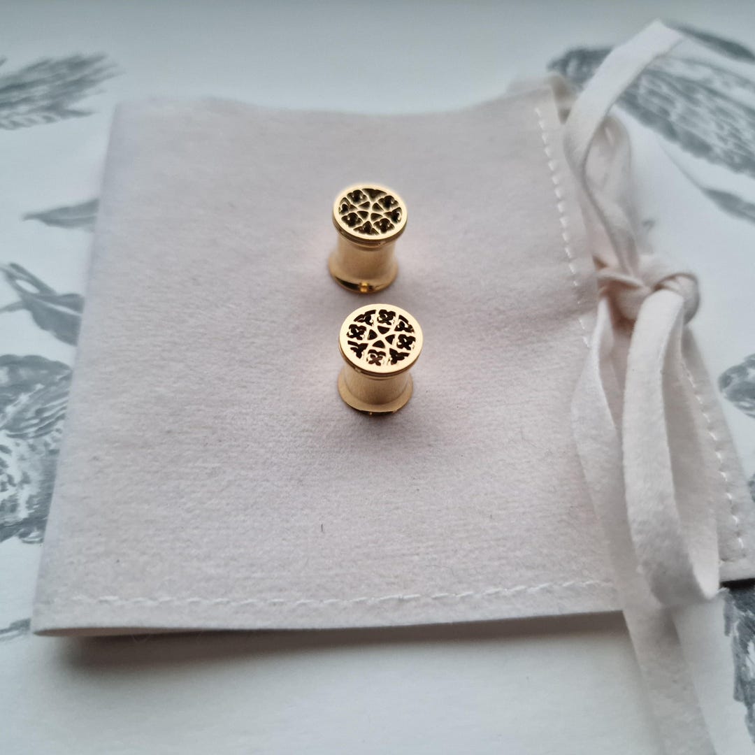 8MM Gold Tunnels × Gauges × Plugs × Ear Stretching × Stretched Ears × ...