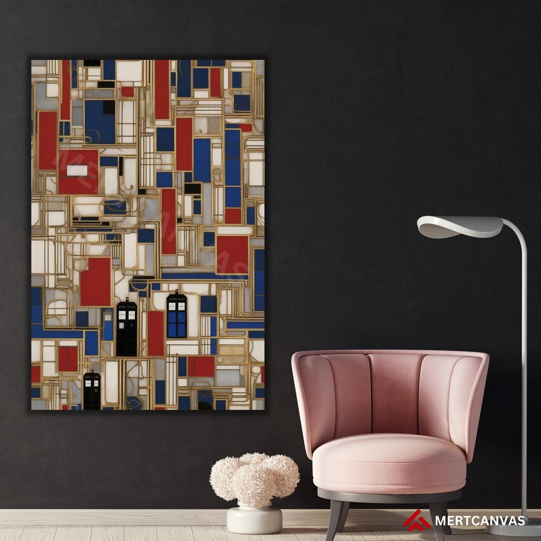 Doctor Who Tardis Box Piet Mondrian Style Doctor Who Wall Art - Etsy