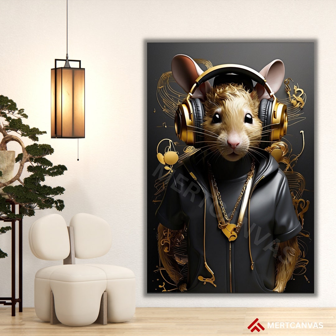 Comic Dj Mouse My Design Dj Mouse Dj Gifts for Dj Canvas Art Dj Mouse ...