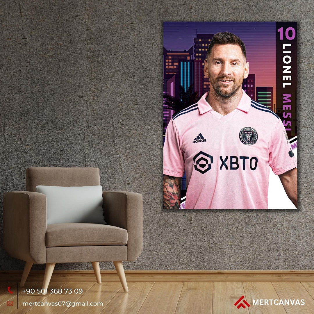 Messi Inter Miami Poster Messi Miami Canvas Lionel Messi - Etsy México
