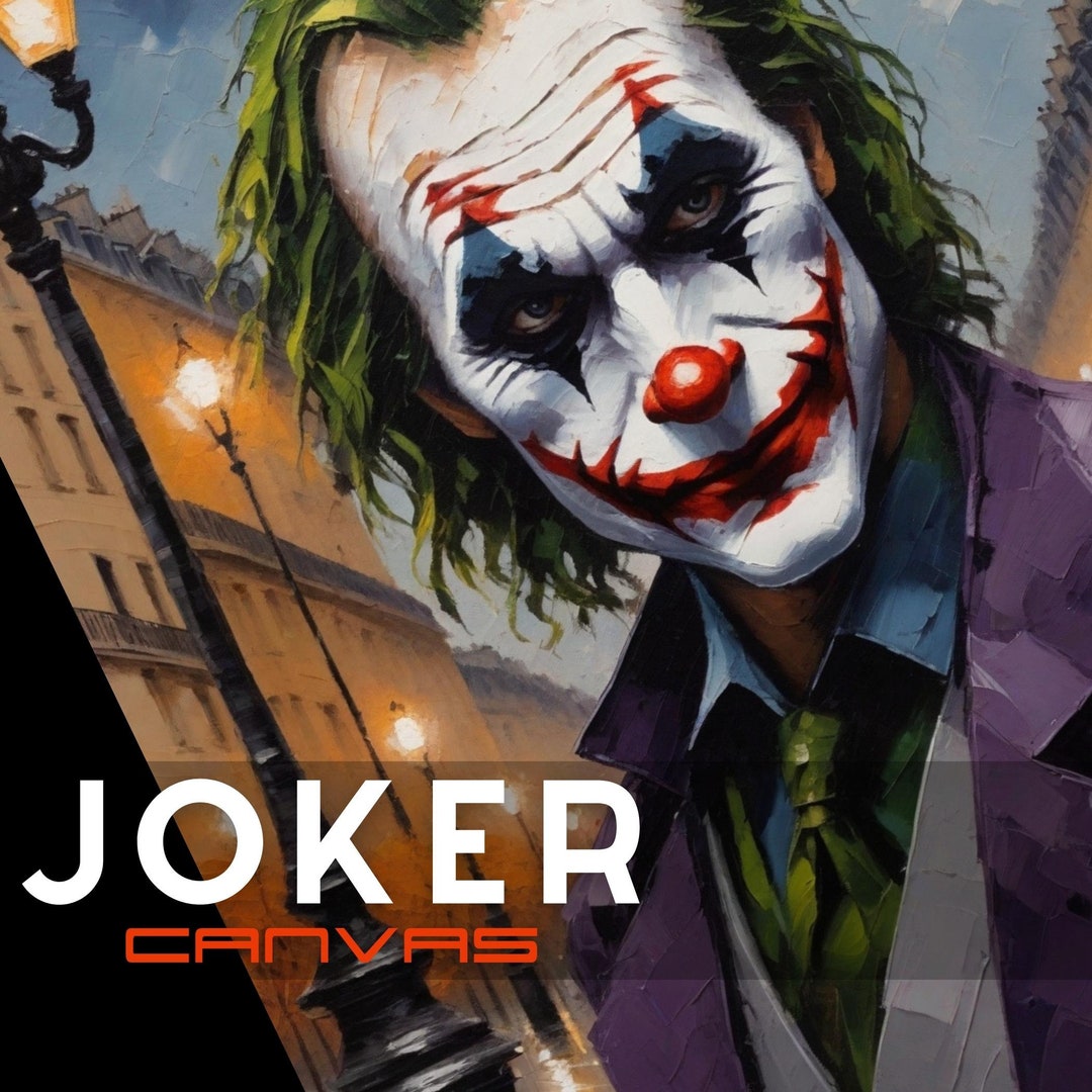 Joker Fan Art Freehand Drawing Joker Canvas Joker Poster Joker - Etsy